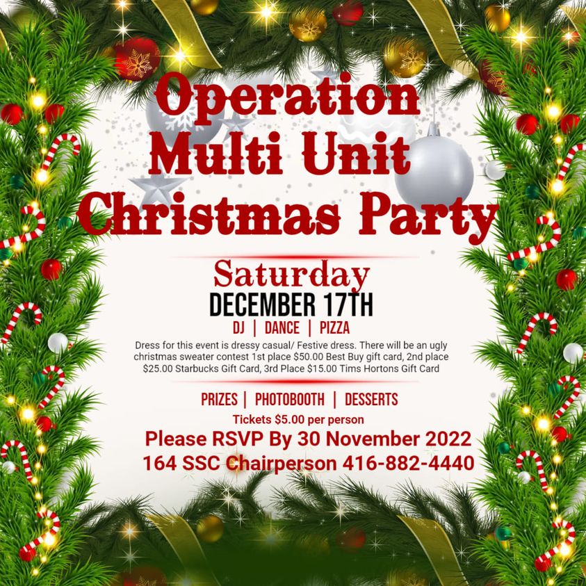 Operation Multi-Unit Holiday Party – 1849 Lorne Scots Royal Canadian ...